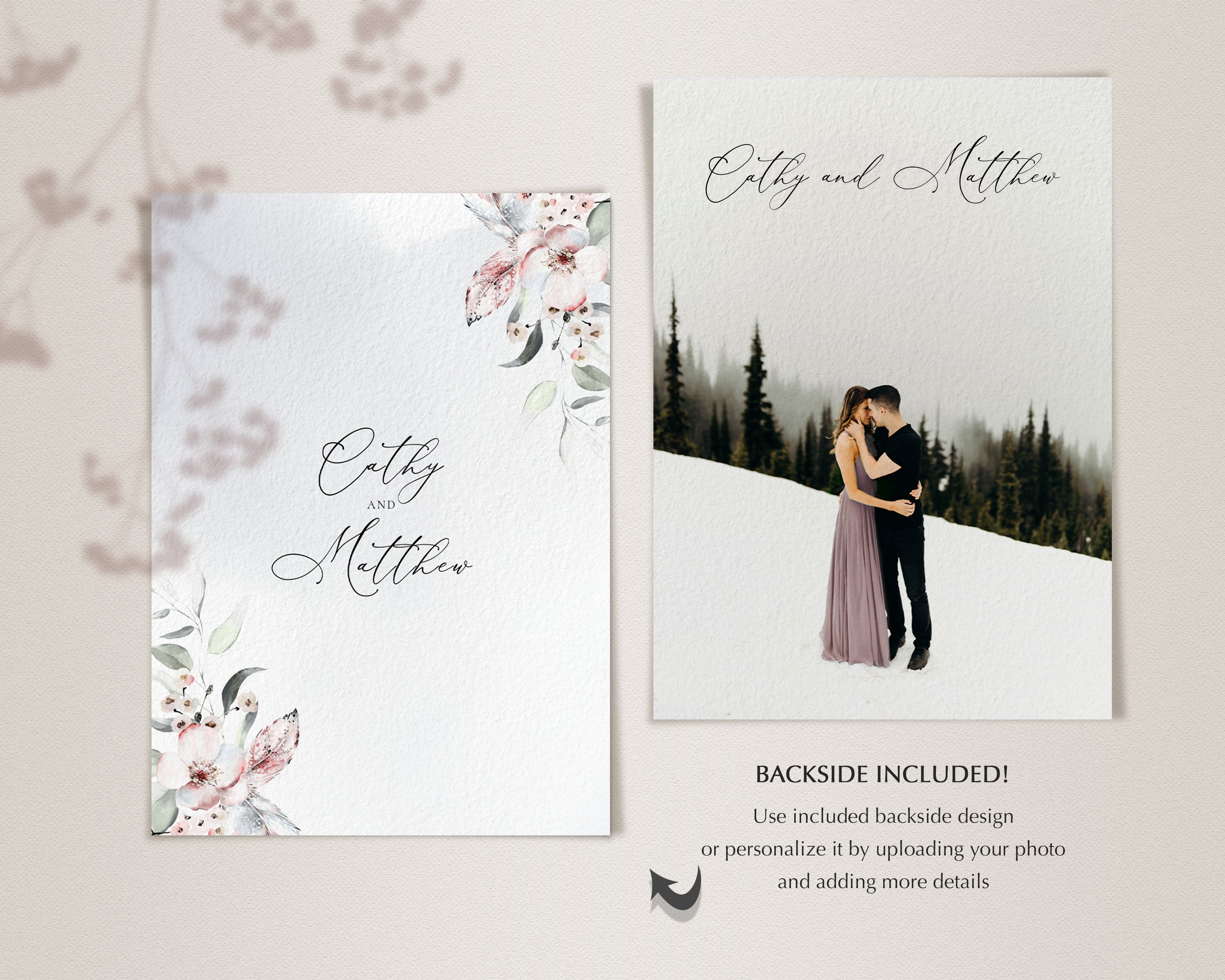 Boho Rustic Wedding Invitation Template Suite Wedding Invite | Etsy