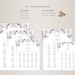 Boho Wedding Seating Chart Template With Lavender Roses • INSTANT ...