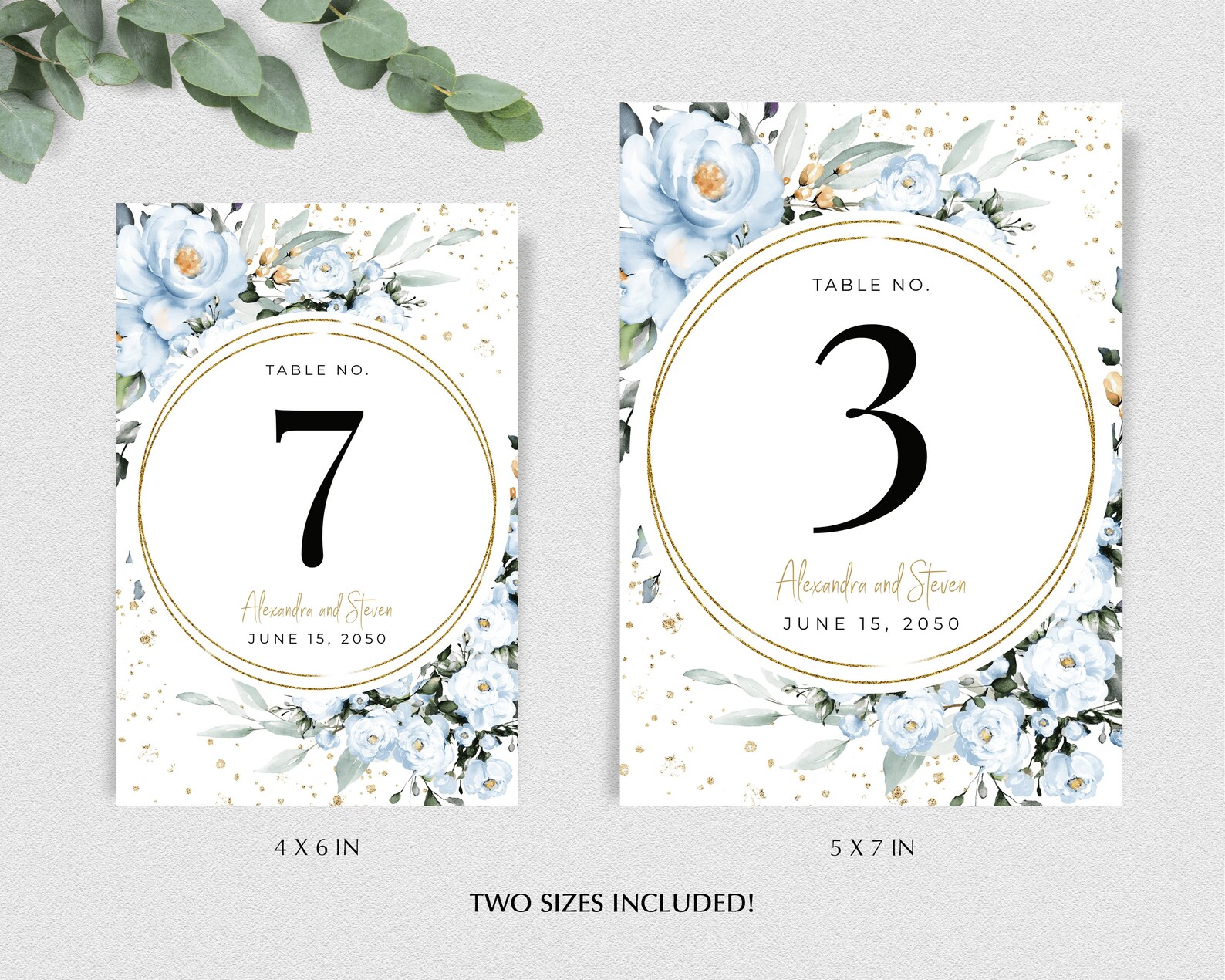 Blue Wedding Table Numbers Template Table Number Signs - Etsy