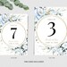 Blue Wedding Table Numbers Template, Table Number Signs • INSTANT ...