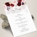Burgundy Menu Template wedding, Bridal Shower, Dinner, Brunch INSTANT ...