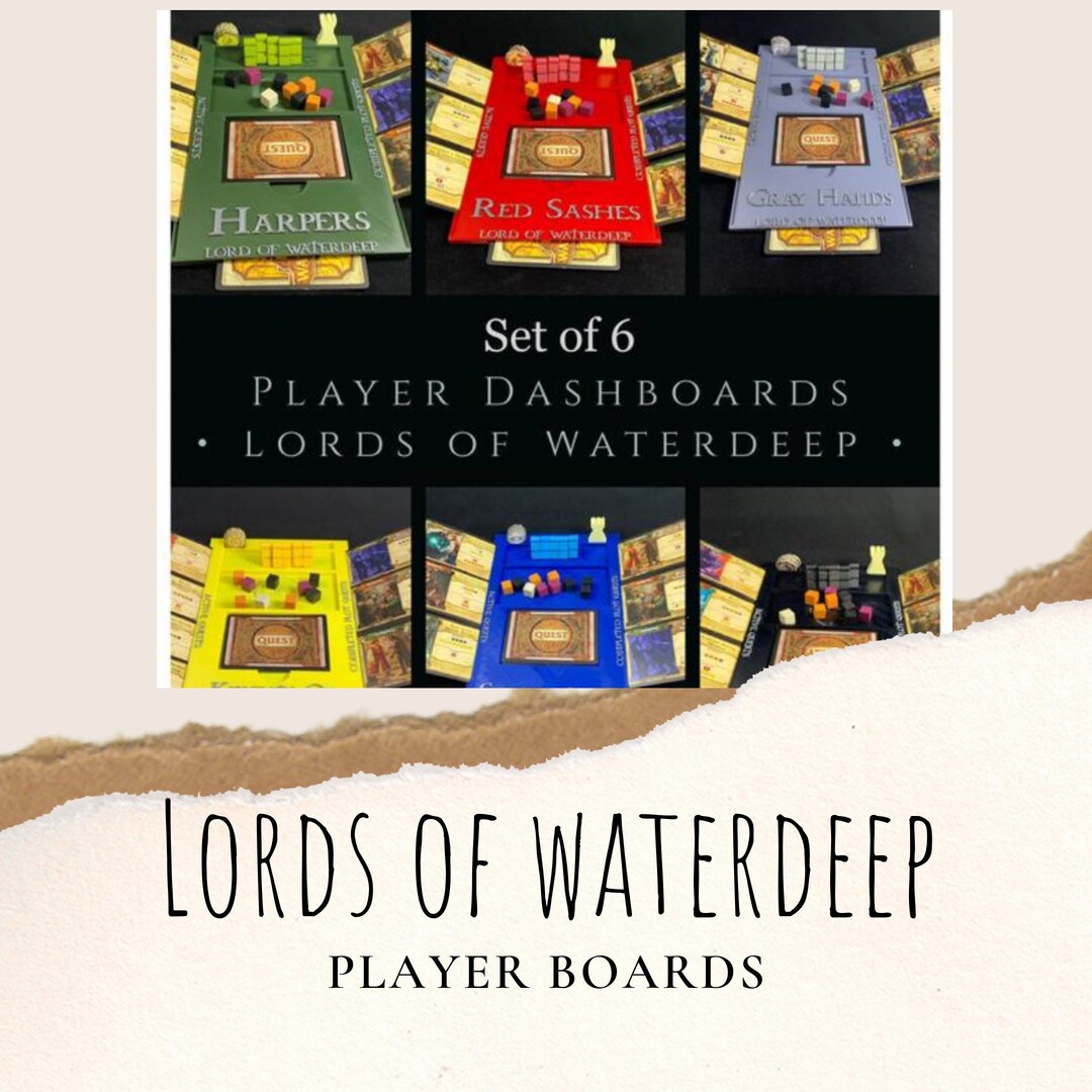Lords of Waterdeep Board Game, Player Dashboard Set, D&D, Lords of ...