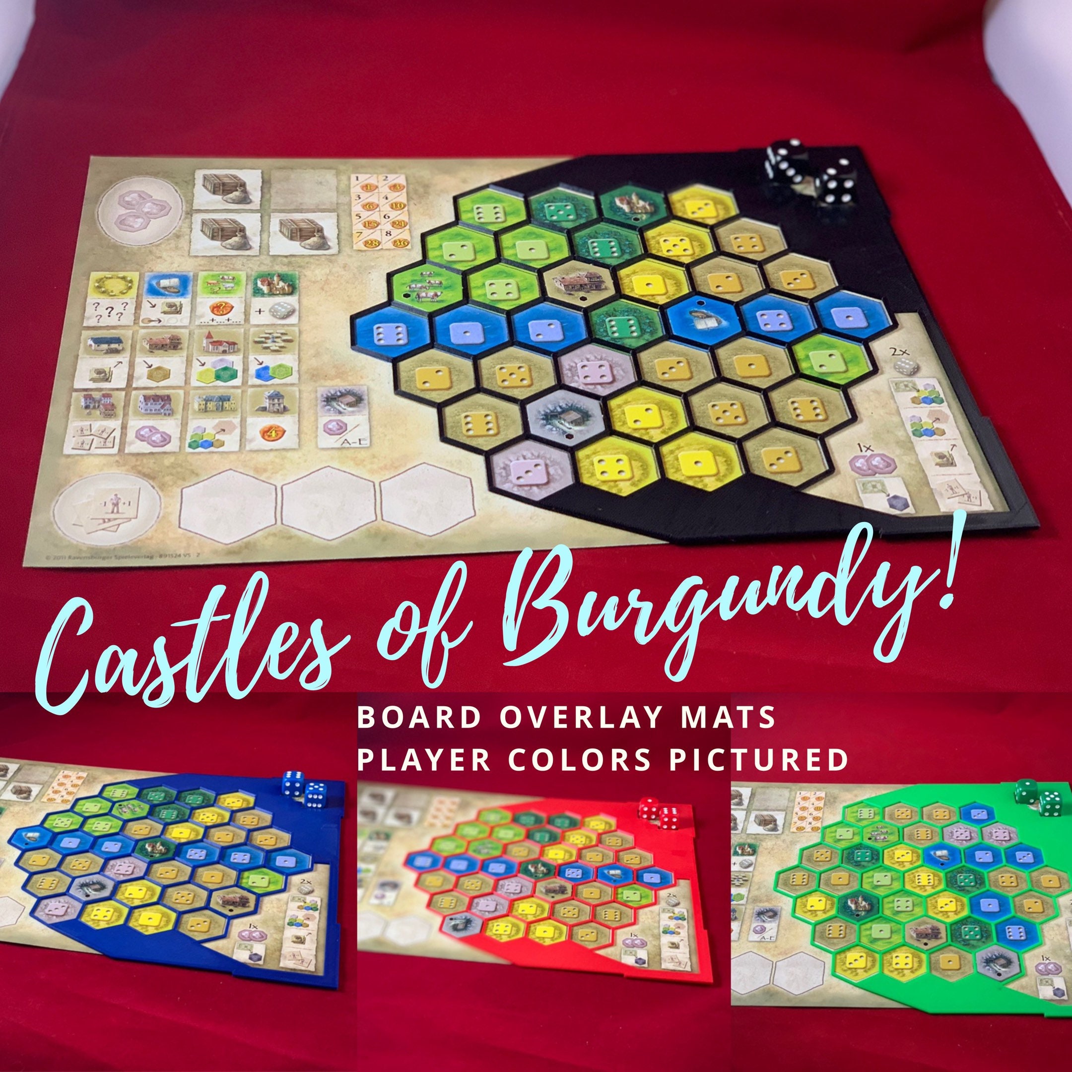 Castles of Burgundy Board Game Overlay Mat Set Castles of - Etsy