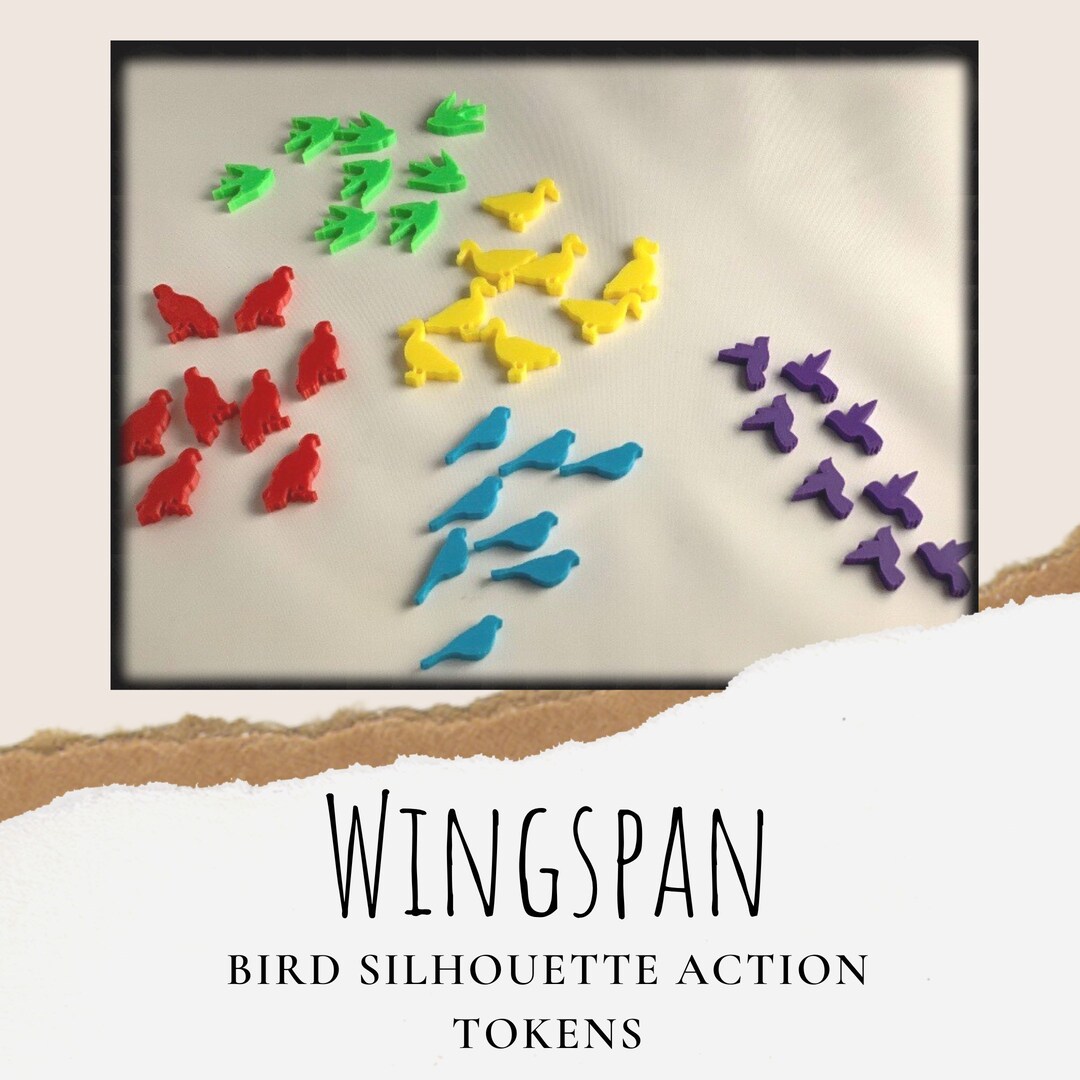 Wingspan Board Game, 3D Bird Silhouette Action Tokens, Wingspan Board ...