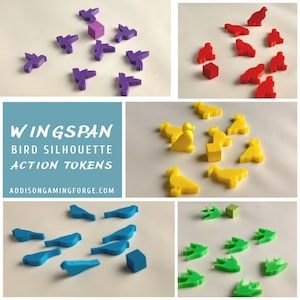 Wingspan Board Game, 3D Bird Silhouette Action Tokens, Wingspan Board ...