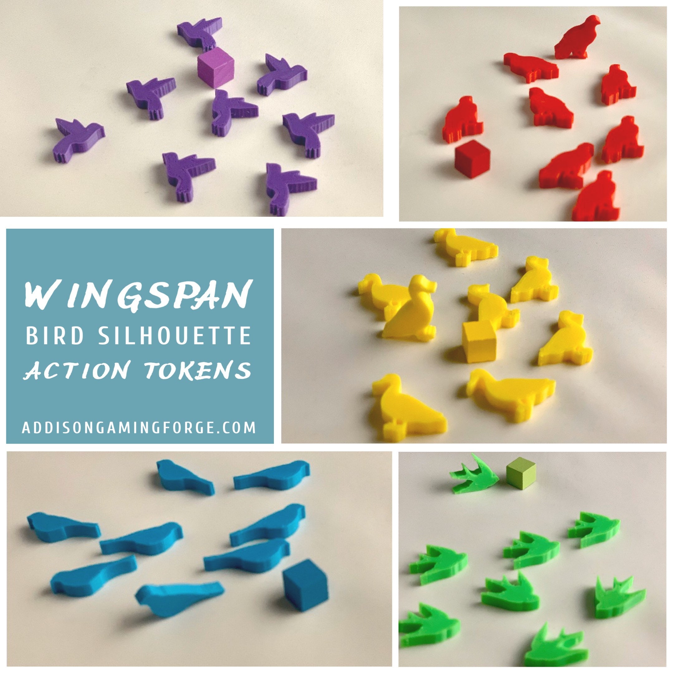 Wingspan Board Game, 3D Bird Silhouette Action Tokens, Wingspan Board ...