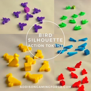 Wingspan Board Game, 3D Bird Silhouette Action Tokens, Wingspan Board ...