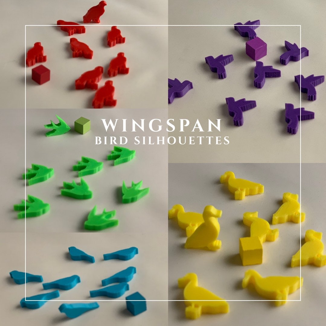 Wingspan Board Game, 3D Bird Silhouette Action Tokens, Wingspan Board ...