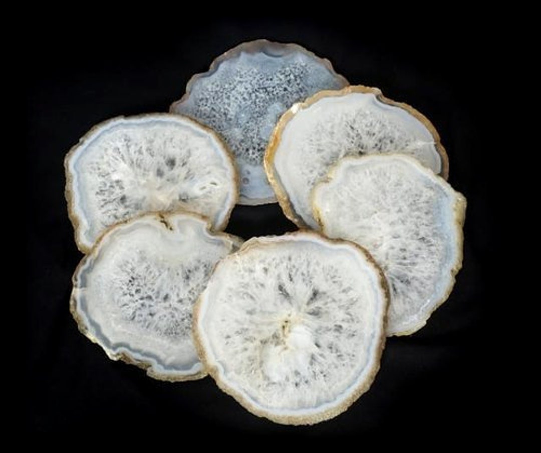White Agate Coaster, Natural Tea Coasters Boho Home Decor Coaster Drink ...
