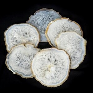 White Agate Coaster Natural Tea Coasters Boho Home Decor | Etsy