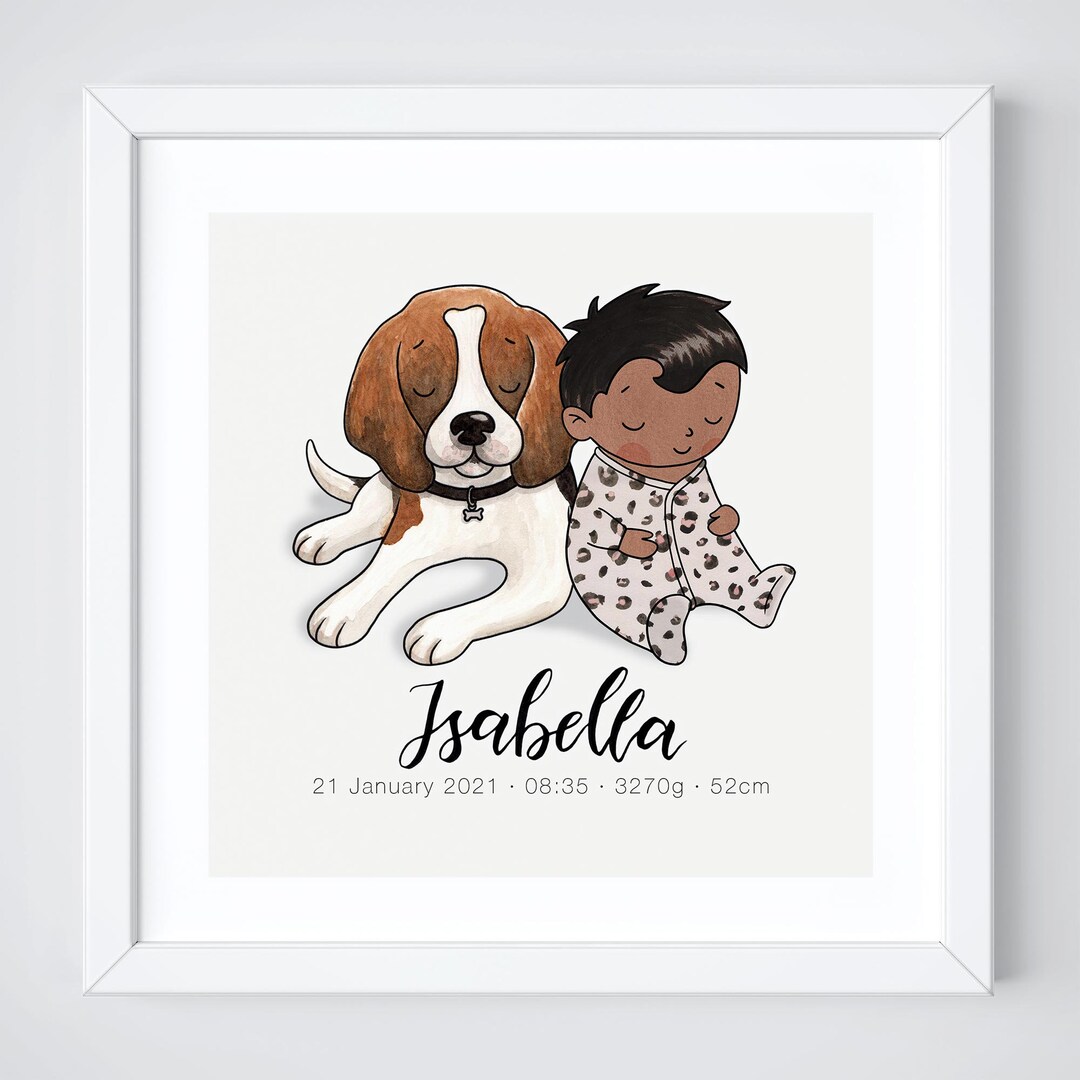 Personalized Baby Animal Print: Custom Nursery Wall Art, Birth Stats ...