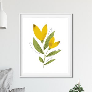 Yellow Flowers Print, Plant Poster, Floral Printable, Flowers Print ...