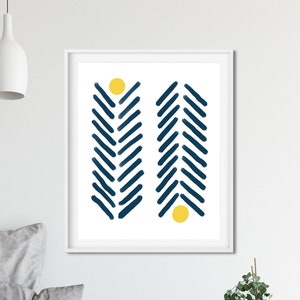 Chevron Art Print, Scandinavian Poster, Modern Arrow Print, Geometric ...