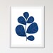 Navy Leaf Print, Minimal Botanical Prints, Navy Scandinavian Print ...