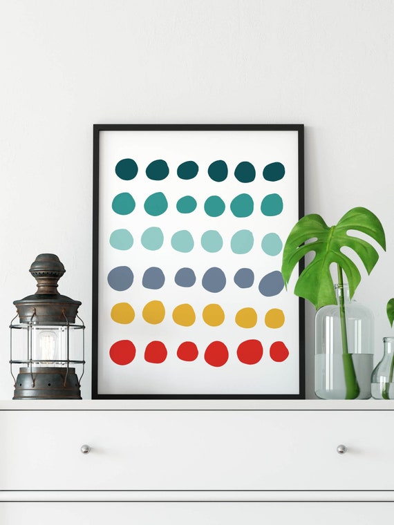 Colorful Abstract Art Colorful Scandinavian Print Mid | Etsy