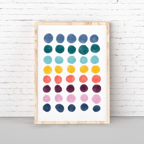 Colorful Abstract Art Colorful Scandinavian Print Mid - Etsy