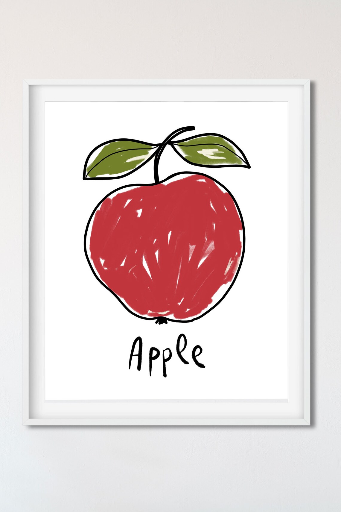 Fruit Art Printable Fruit Wall Art Decor Apple Art Print - Etsy