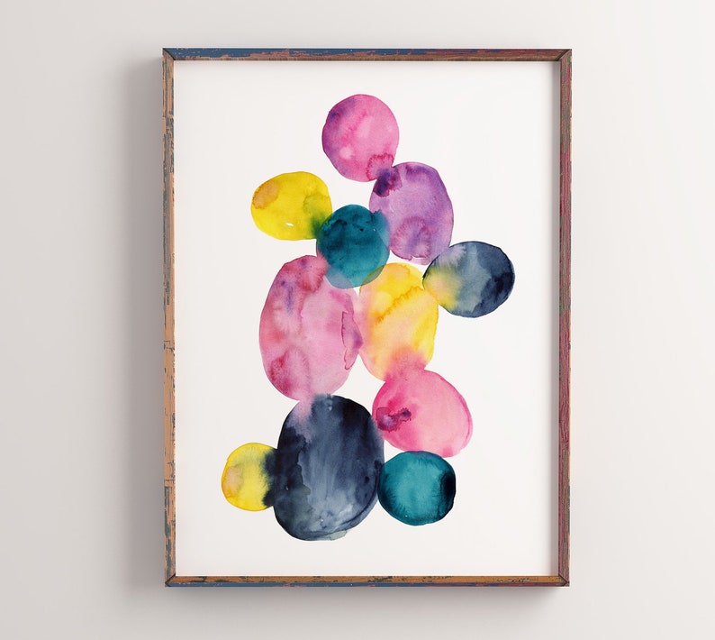 Abstract Kids Art Kids Room Printable Colorful Watercolor - Etsy
