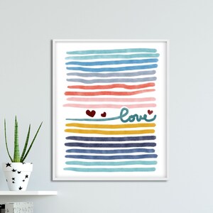 Love Quote Kids Room, Colorful Nursery Wall Art, Happy Playroom Art ...