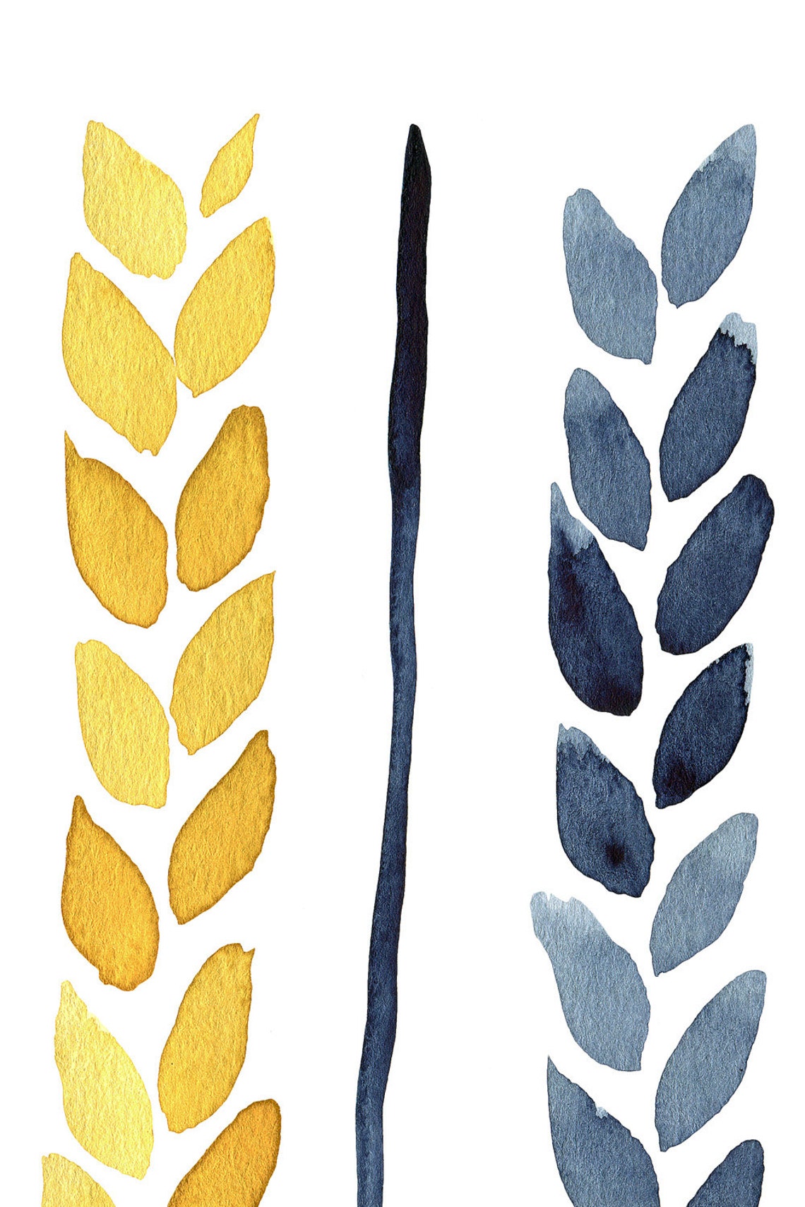 Blue Navy Watercolor Wall Art Watercolor Printable Art - Etsy