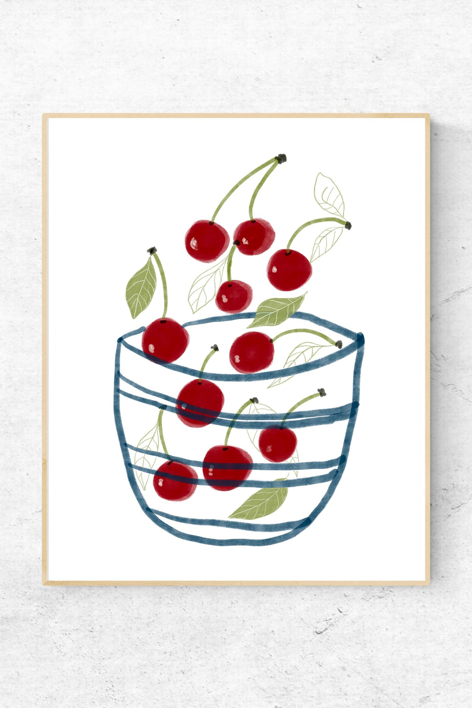 Fruit Art Print, Cherries Print, Culinary Print, Cherry Printable Art ...