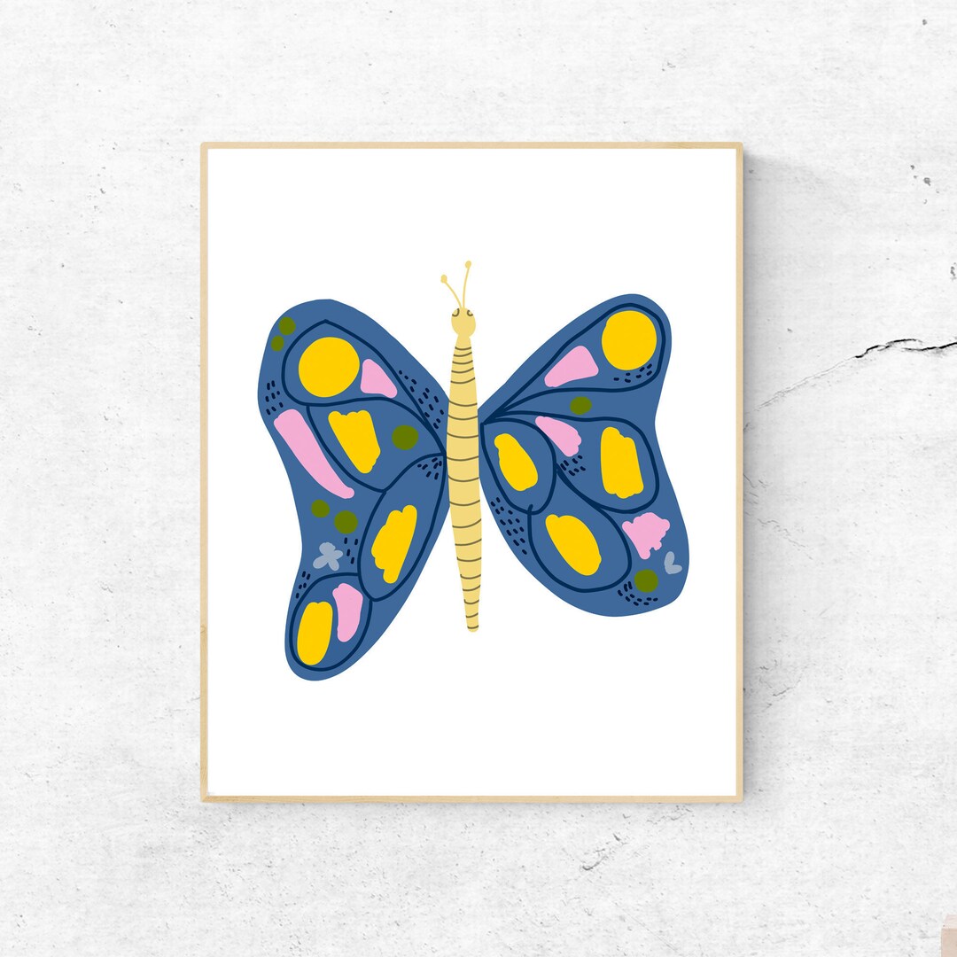 Butterfly Nursery Wall Art Colorful Kids Art Playroom Print - Etsy