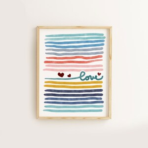 Love Quote Kids Room, Colorful Nursery Wall Art, Happy Playroom Art ...