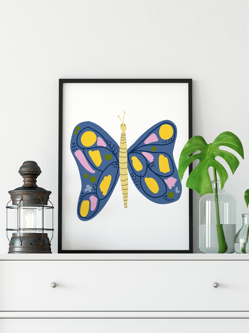 Butterfly Nursery Wall Art Colorful Kids Art Playroom Print | Etsy