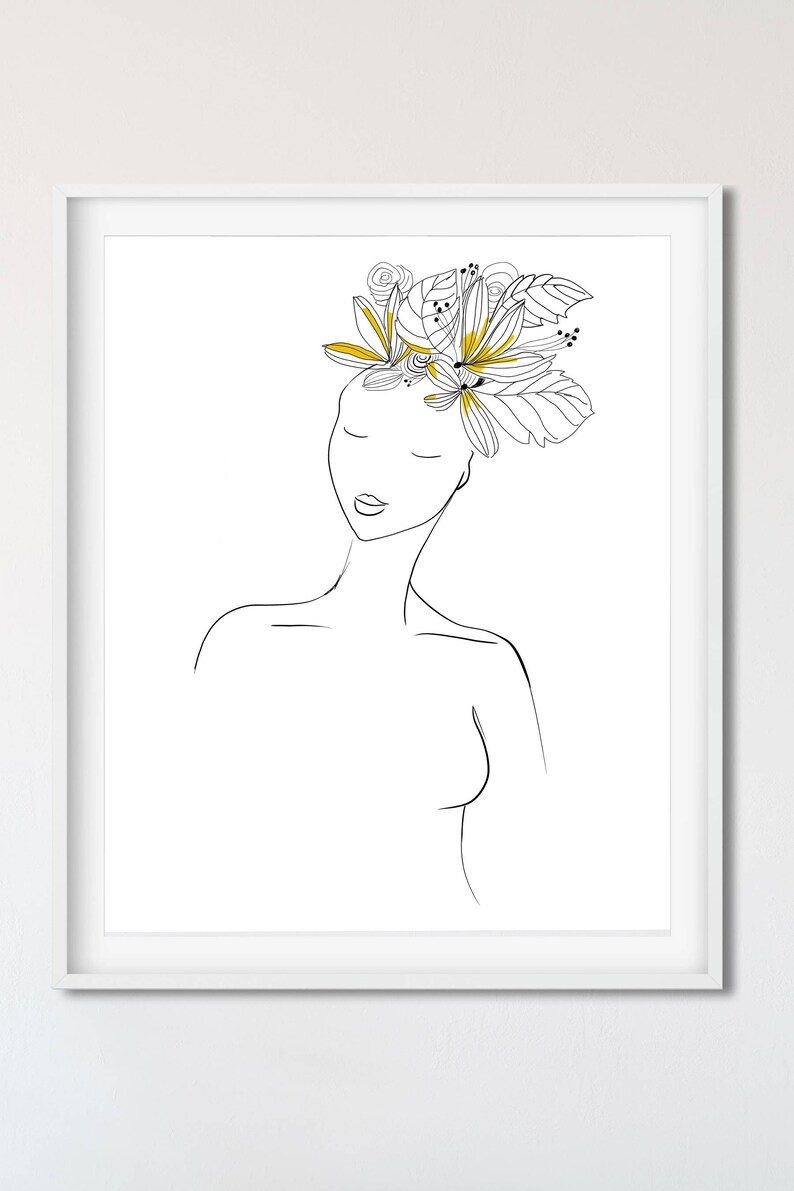 Abstract Female Art Minimalist Art Printable Woman Art - Etsy