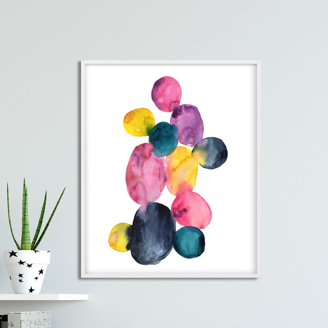 Abstract Kids Art, Kids Room Printable, Colorful Watercolor Kids Room ...