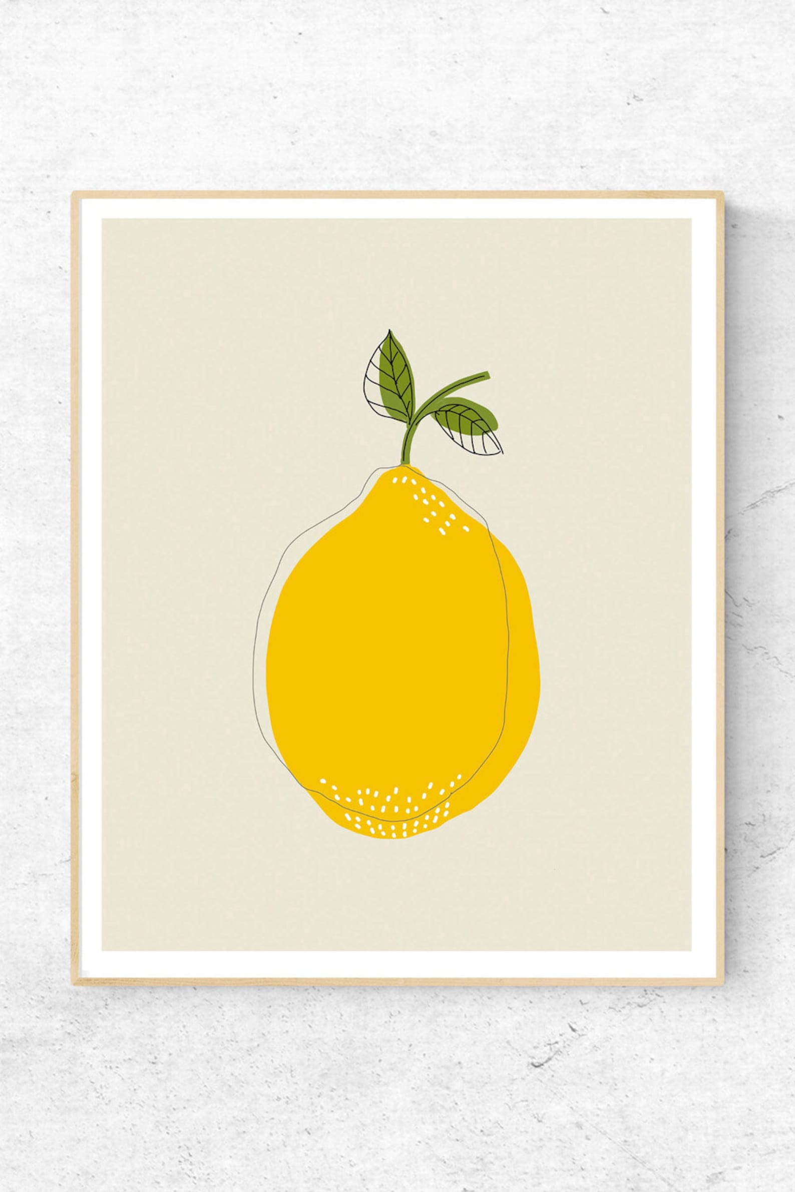 Lemon Printable Fruit Art Modern Lemon Print Kitchen Art - Etsy