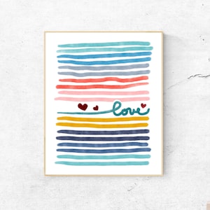 Love Quote Kids Room, Colorful Nursery Wall Art, Happy Playroom Art ...