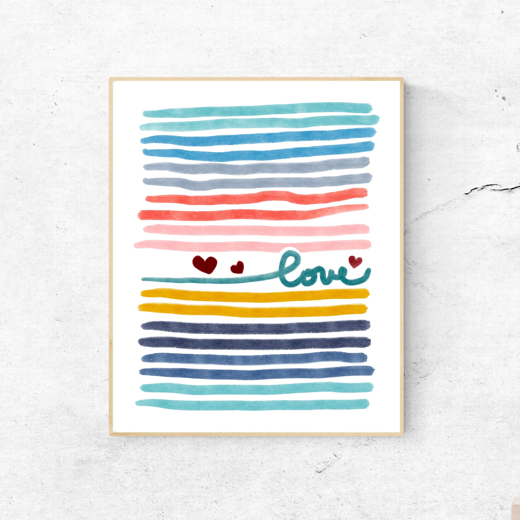 Love Quote Kids Room Colorful Nursery Wall Art Happy - Etsy