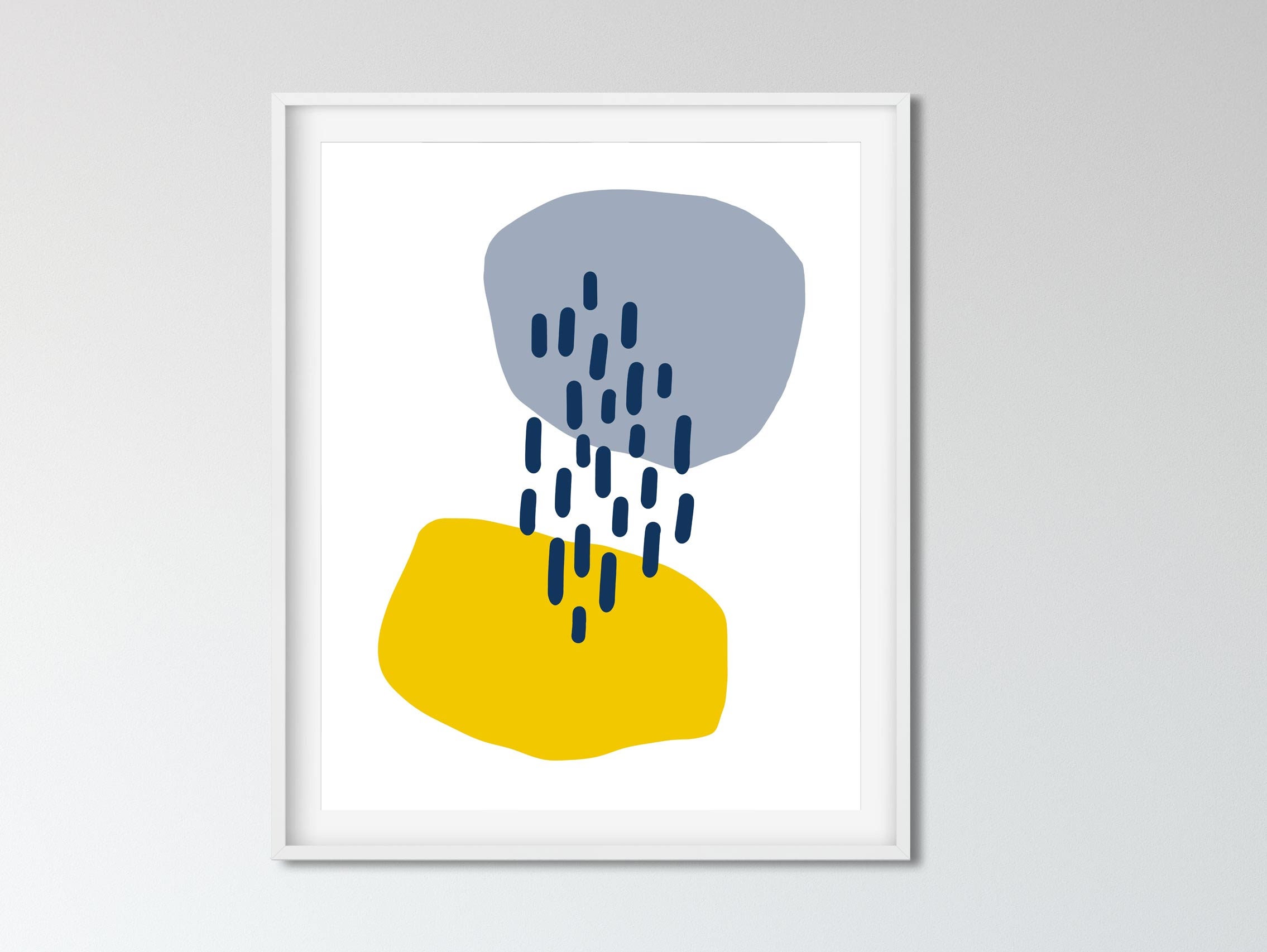 Mid Century Print Yellow Colorful Modern Art Print Printable - Etsy