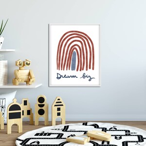 Rainbow Nursery Print, Dream Big Print, Scandinavian Nursery, Kids Room ...