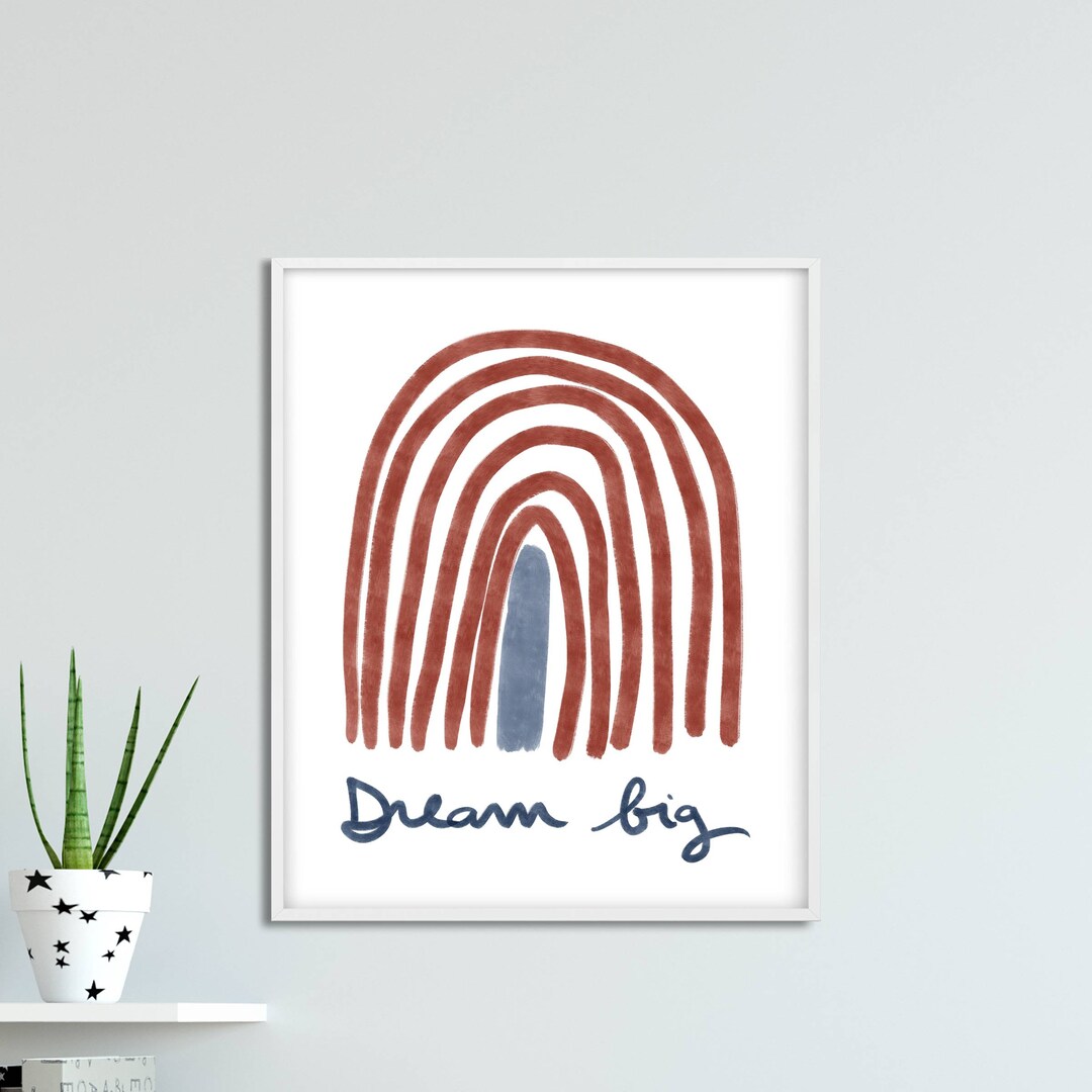Rainbow Nursery Print, Dream Big Print, Scandinavian Nursery, Kids Room ...