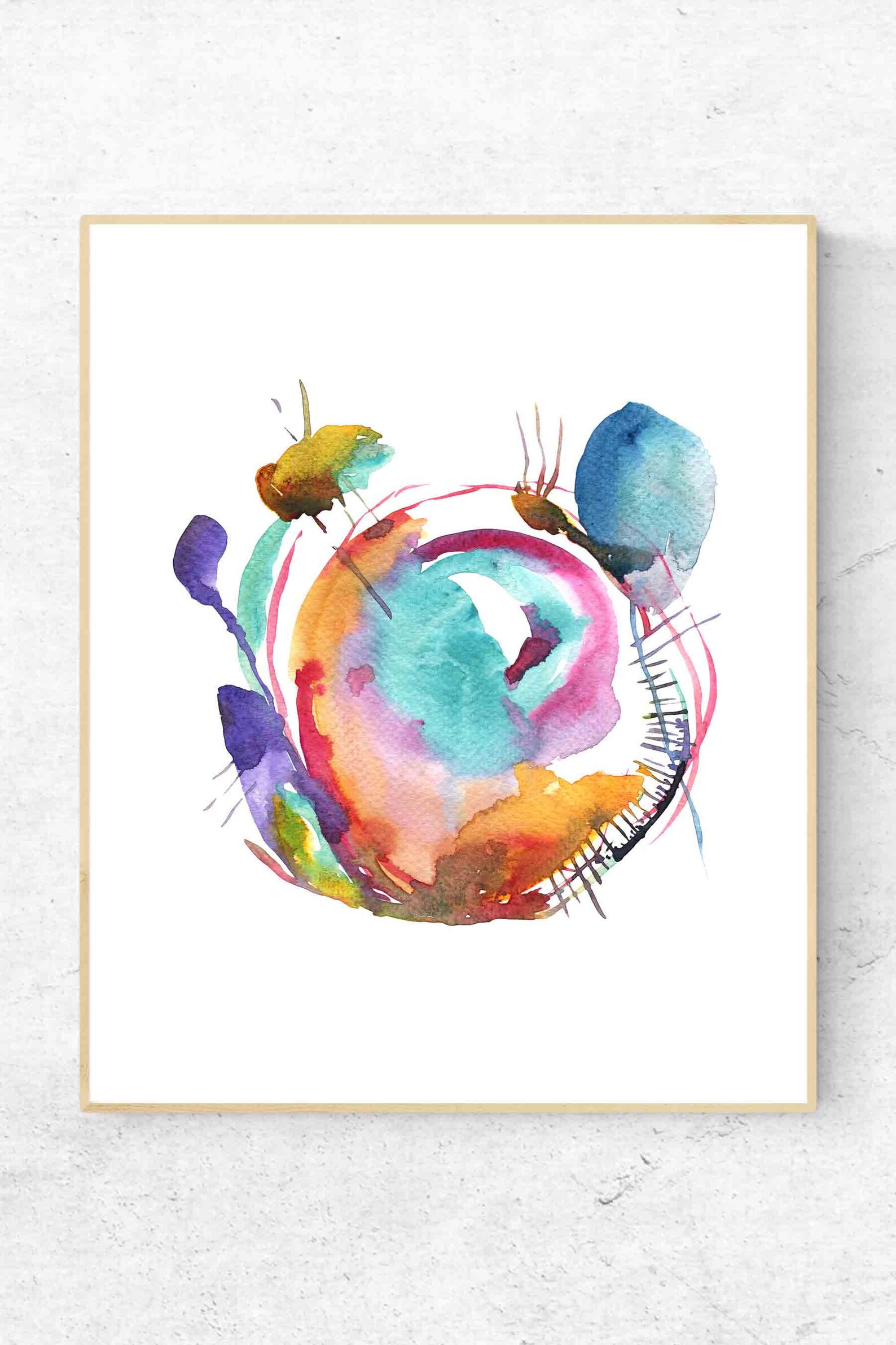 Colorful Abstract Wall Art Watercolor Abstract Print - Etsy