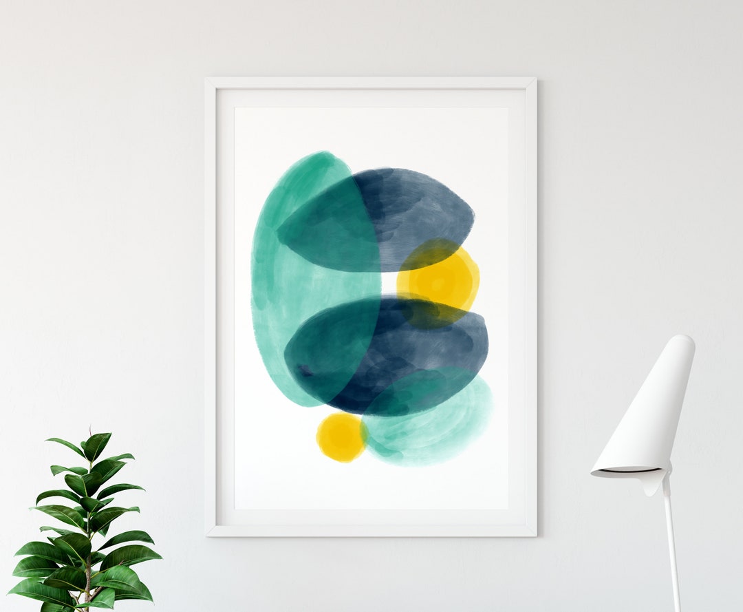 Abstract Print, Contemporary Printable, Abstract Wall Art, Turquoise ...