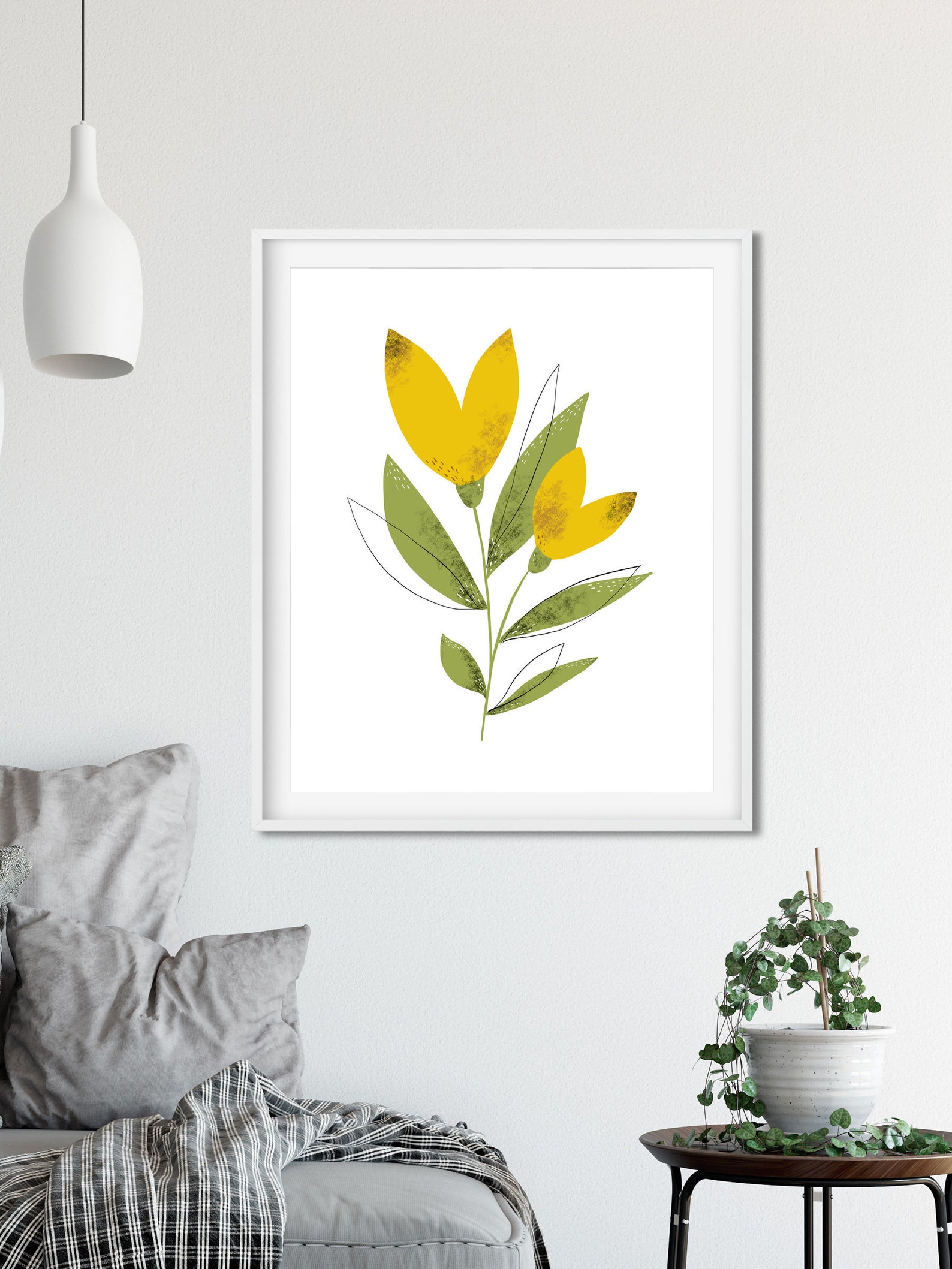 Yellow Flowers Print Plant Poster Floral Printable Flowers - Etsy
