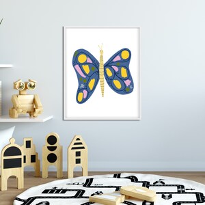 Butterfly Nursery Wall Art Colorful Kids Art Playroom Print - Etsy