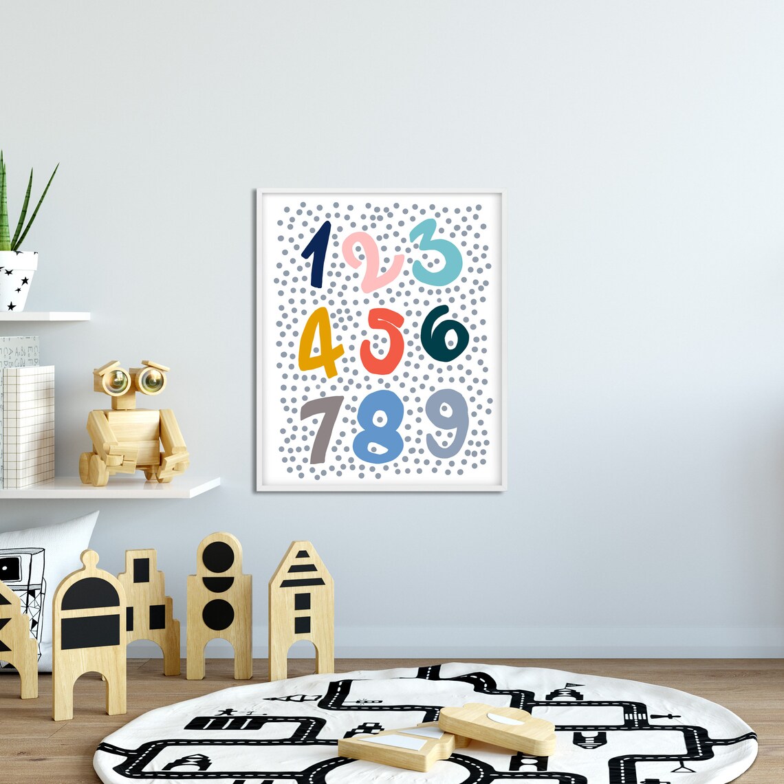 Numbers poster print for nursery Numbers wall art kids room - Etsy France