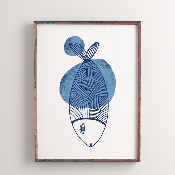 Blue Fish Printable - Etsy