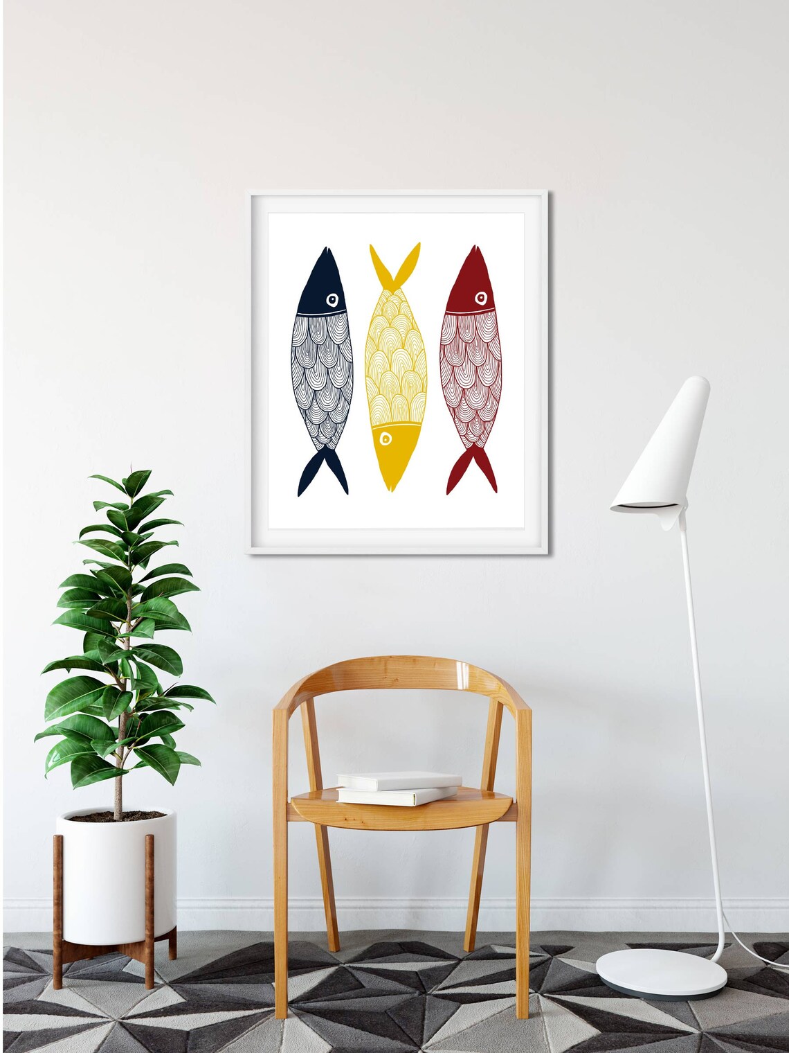 Fish Printable Fish Poster Beach House Print Bathroom Wall | Etsy