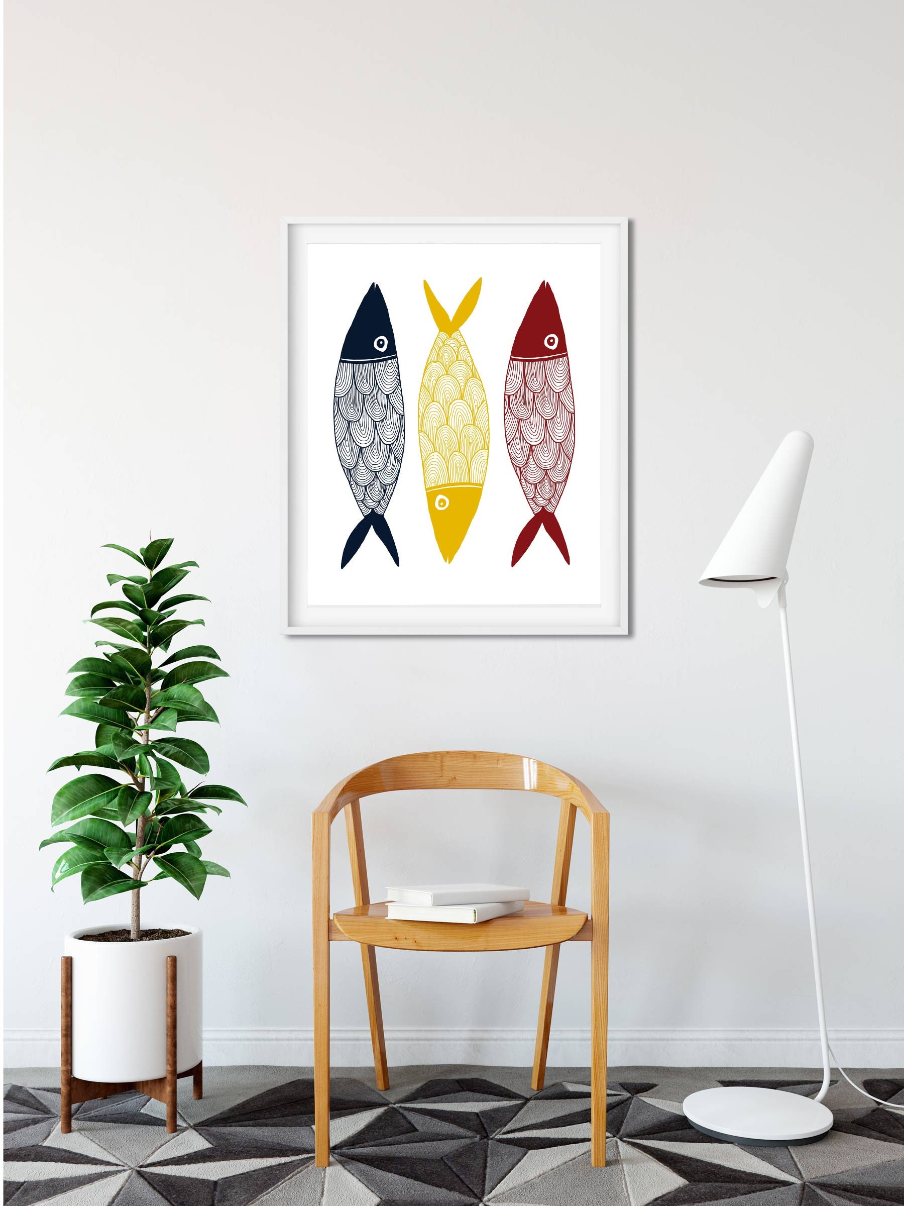 Fish Printable Fish Poster Beach House Print Bathroom Wall - Etsy