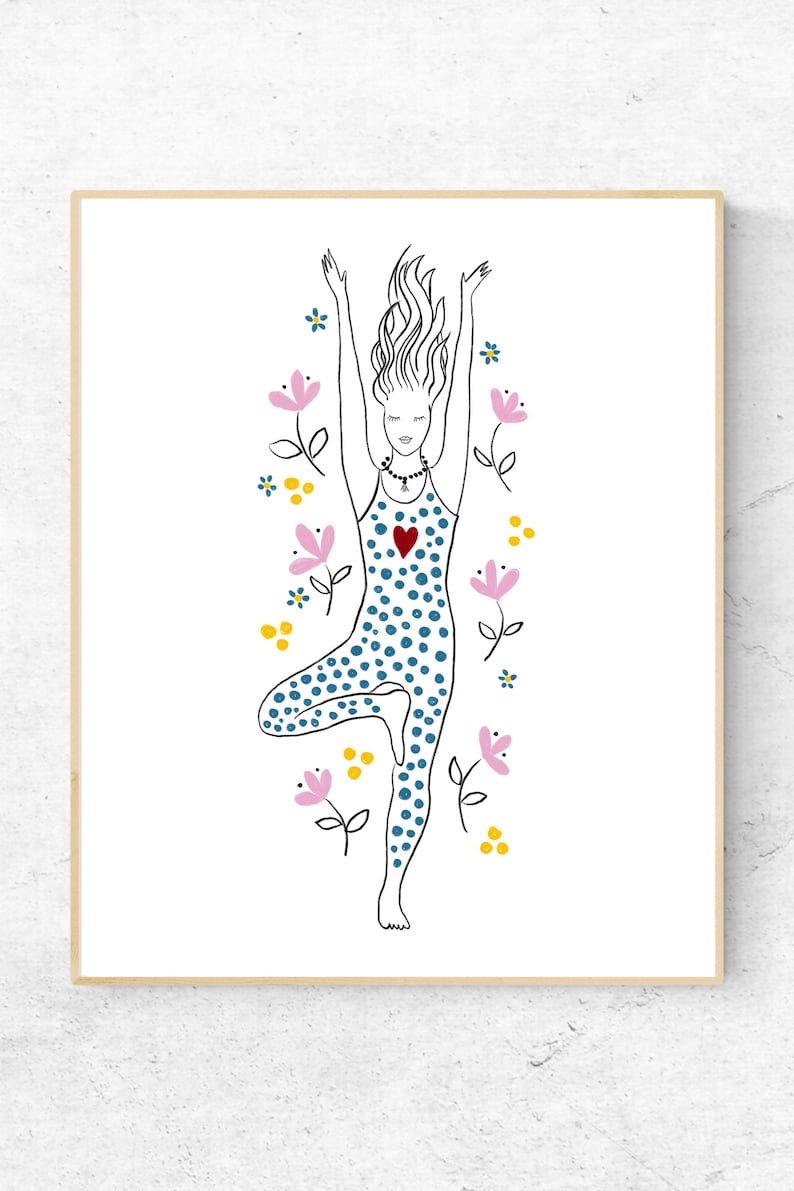 Yoga prints set of 4 Yoga poster Yoga asana print Gift for | Etsy