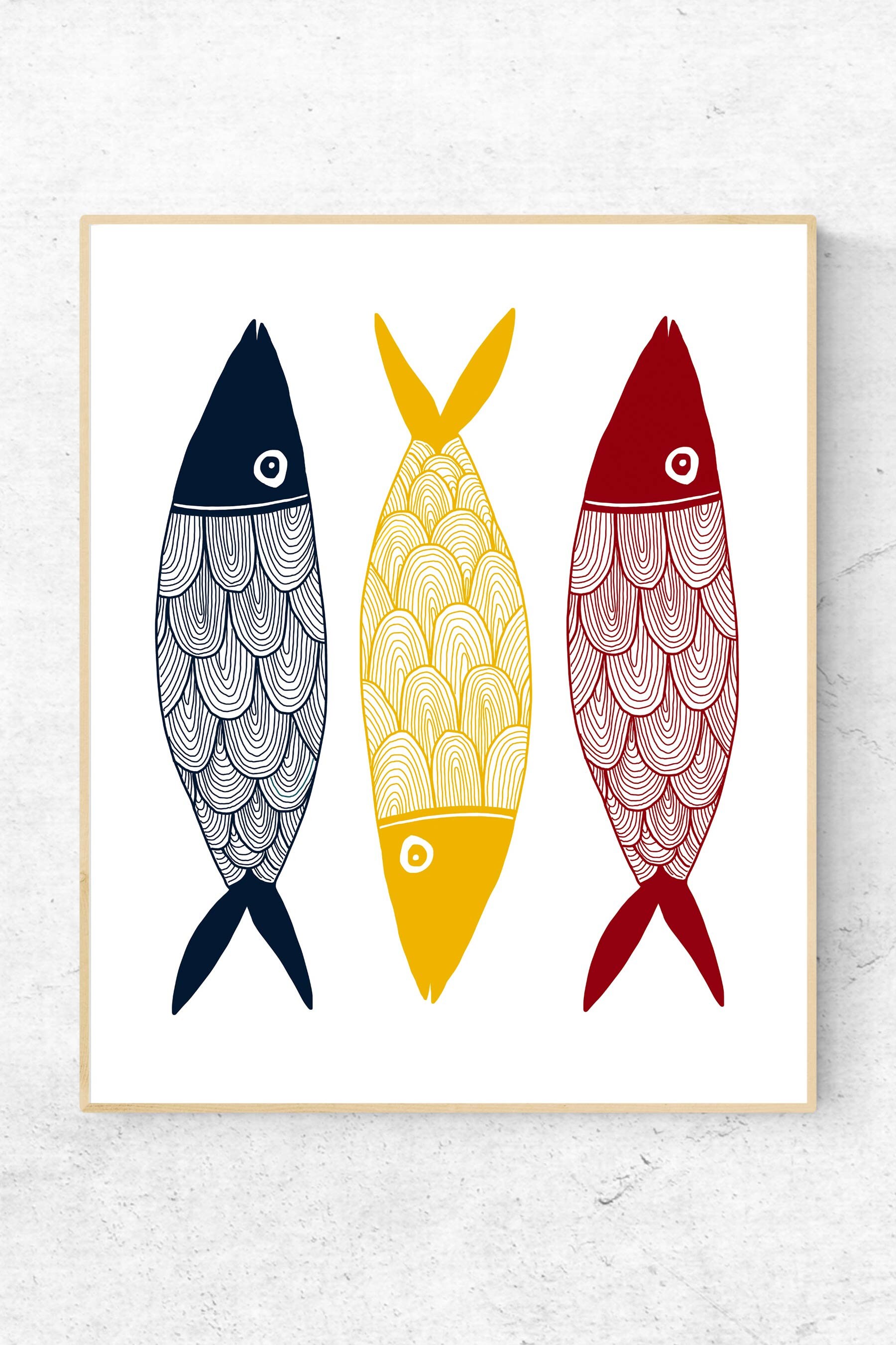 Fish Printable Fish Poster Beach House Print Bathroom Wall | Etsy