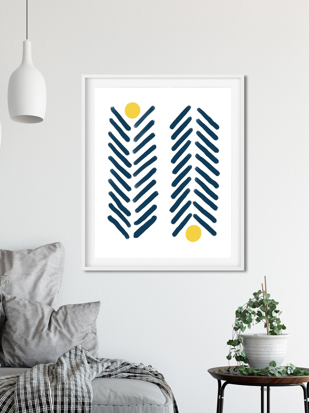 Chevron Art Print, Scandinavian Poster, Modern Arrow Print, Geometric ...