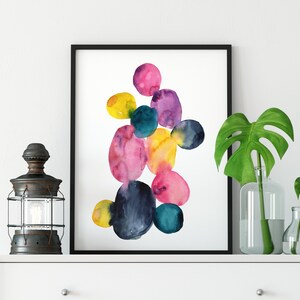 Abstract Kids Art, Kids Room Printable, Colorful Watercolor Kids Room ...