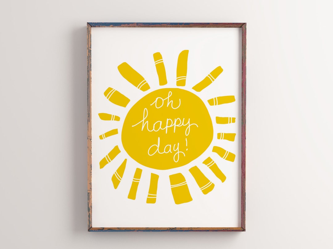 Sun Printable Art, Sun Print for Playroom, Yellow Sun Kids Room, Oh ...