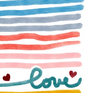 Love Quote Kids Room, Colorful Nursery Wall Art, Happy Playroom Art ...